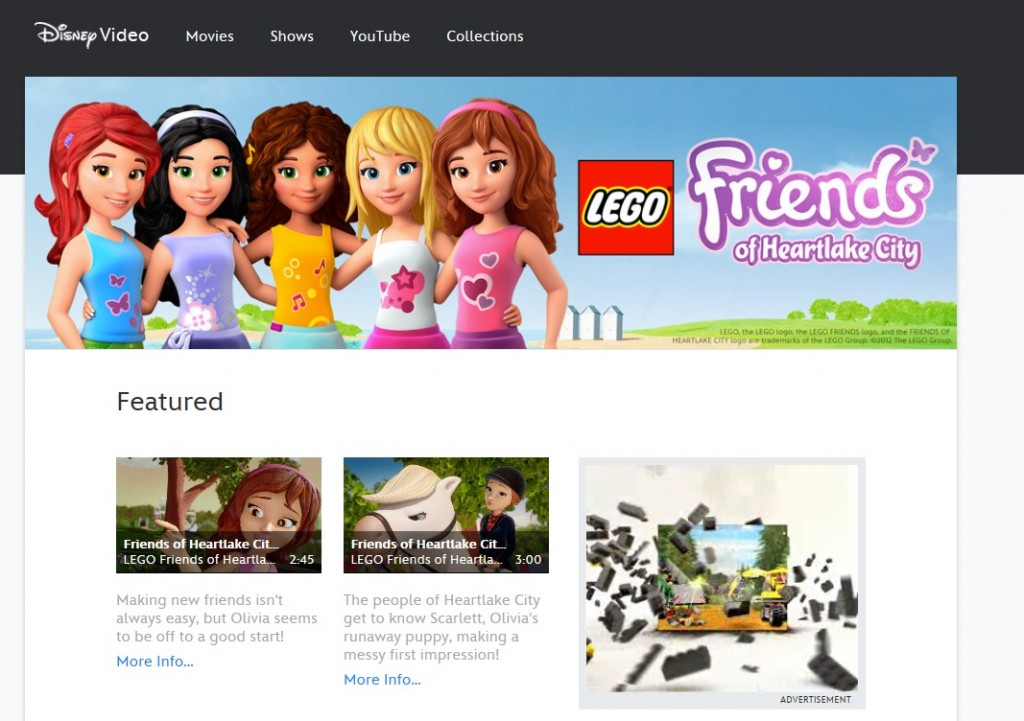 LEGO Friends Special Mini Clip Videos at Disney Site