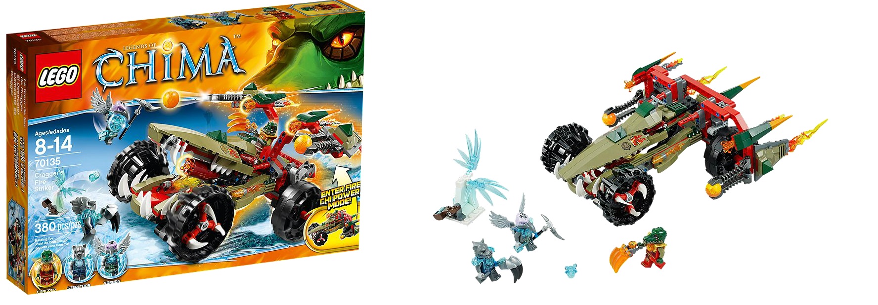 LEGO Chima 70147 Sir Fangar’s Ice Fortress & 70135 Cragger's Fire ...