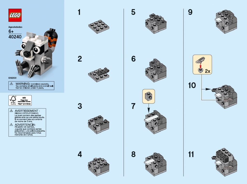 February 2017 LEGO Raccoon Monthly Mini Model Build Instructions