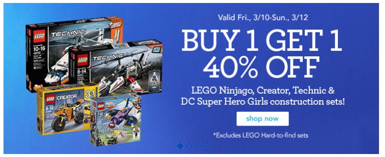 [USA] ToysRUs BOGO 40% off on LEGO Ninjago, Creator, Technic and DC ...