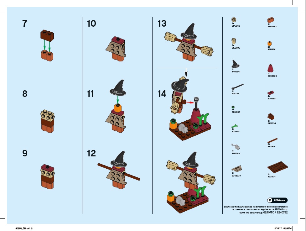 Monthly Mini Model Build LEGO Instructions Scarecrow - October 2018