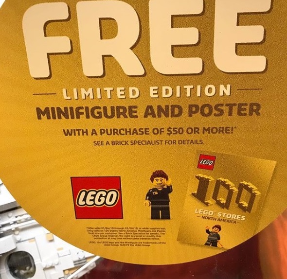 100 LEGO Store Promotion: FREE LEGO Employee Minifigure & Poster w/$50 ...