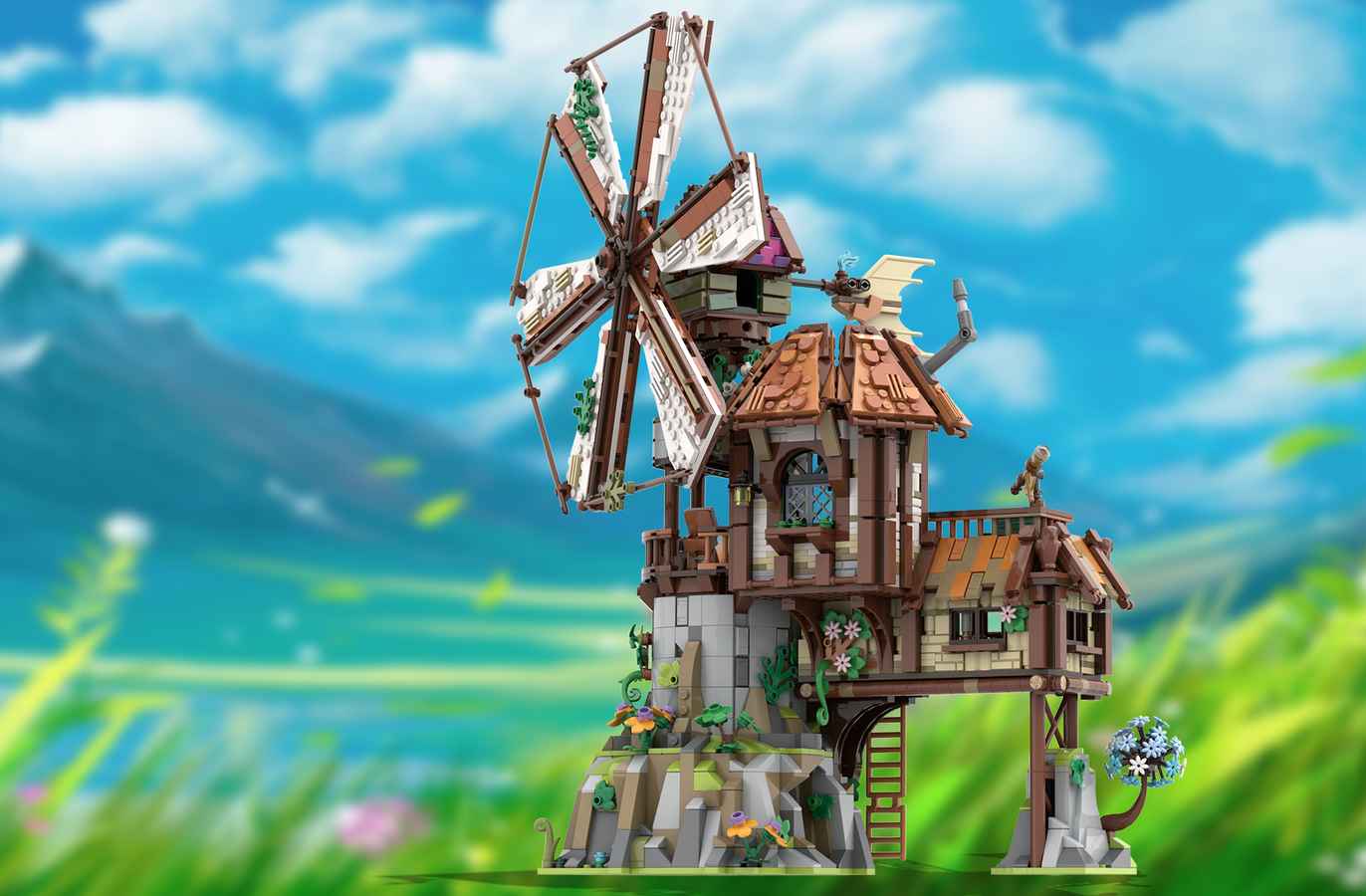 LEGO Ideas Project Creation The Mountain Windmill Achieves 10 000 ...