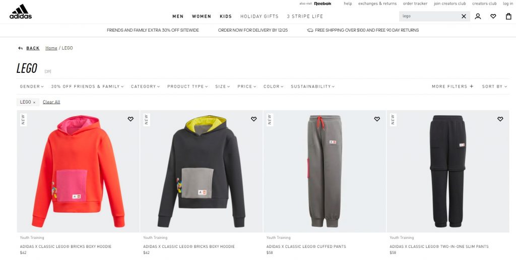 LEGO Adidas Apparel Clothing Collection Now Available (USA) - Toys N Bricks