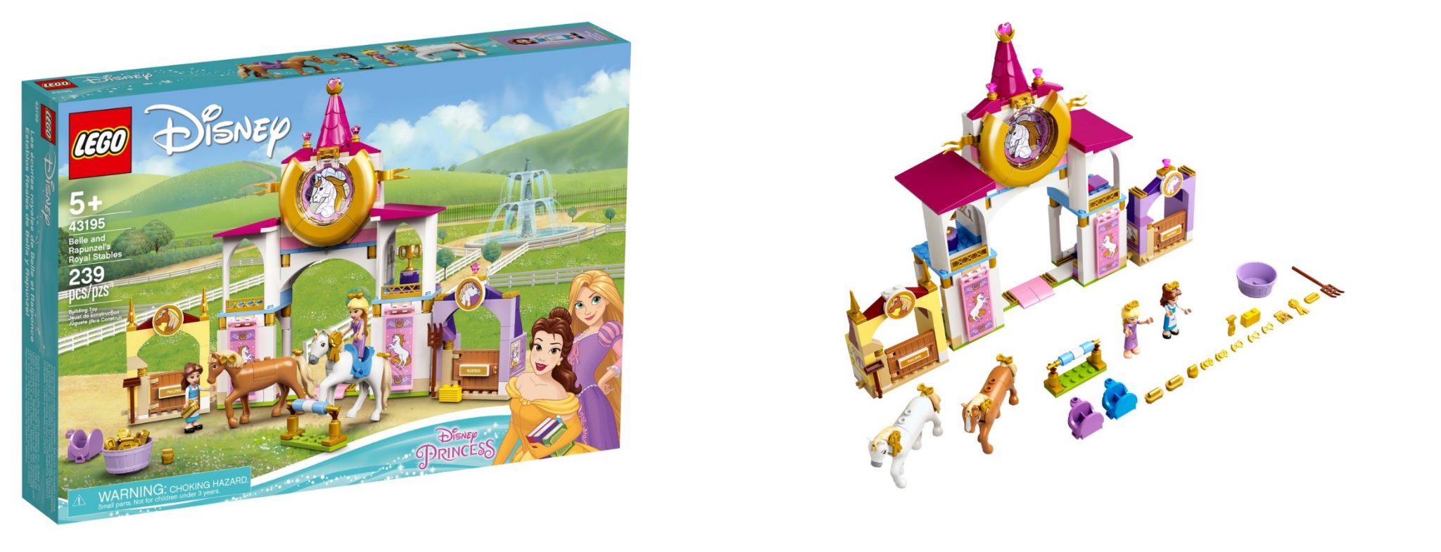 LEGO Disney Princess 43195 Belle and Rapunzel's Royal Stables & 43193 ...