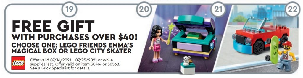 LEGO Store Calendar Offers & Promotions July 2021 - Toys N Bricks