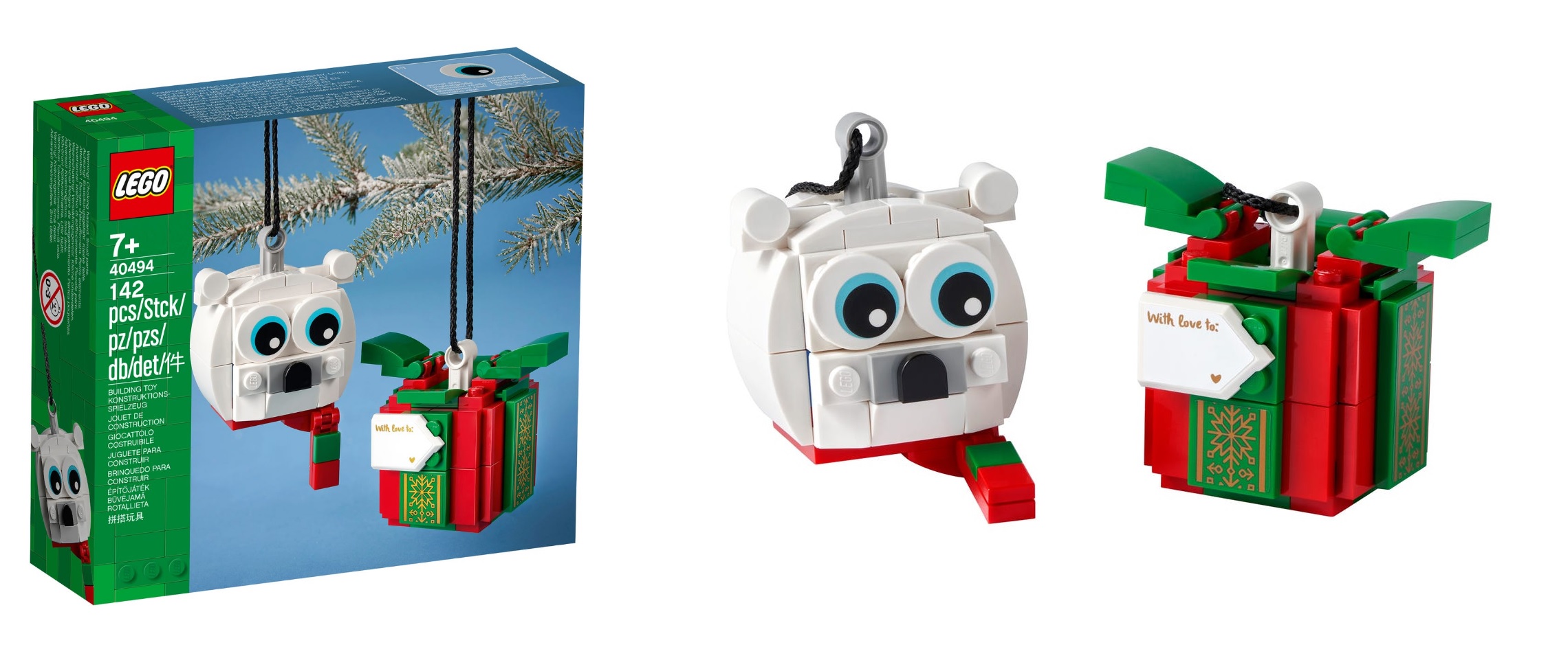 LEGO 40498 Christmas Penguin and 40494 Polar Bear & Gift Pack 2021 Set ...