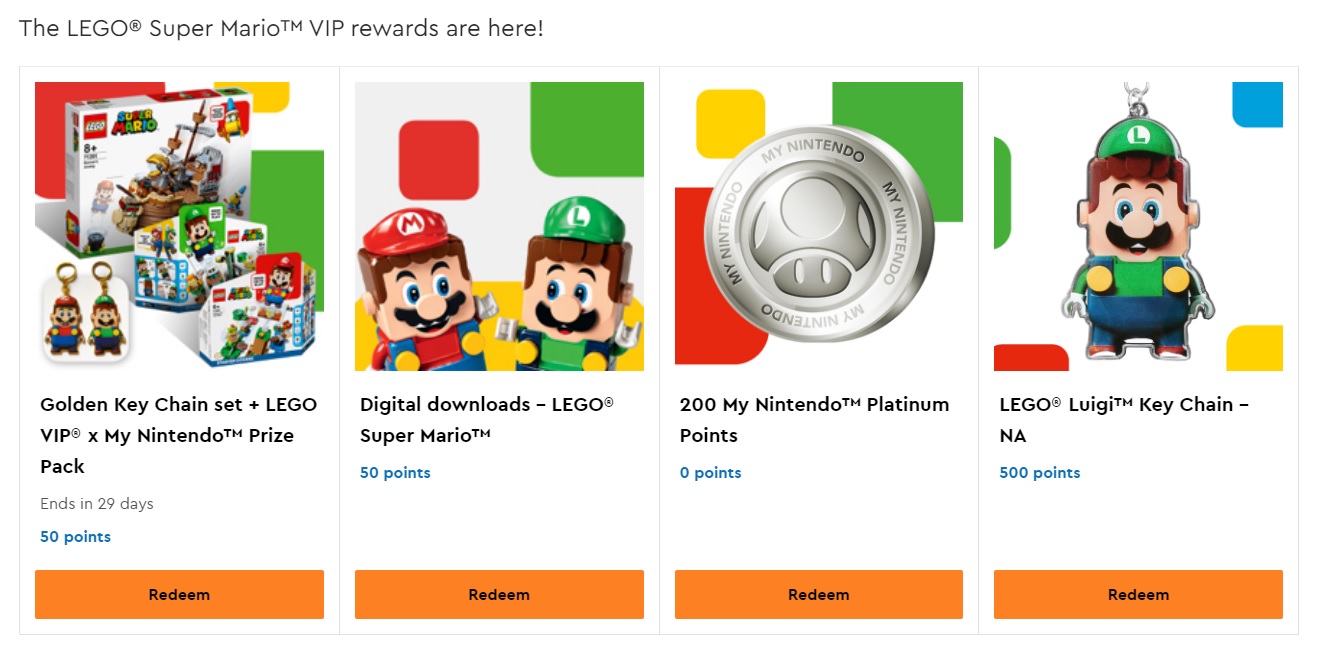 LEGO Super Mario VIP Rewards Redemptions & VIP Sweepstake at LEGO VIP ...