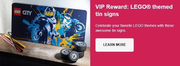 LEGO City Stuntz Tin Sign Can VIP Reward February 2022