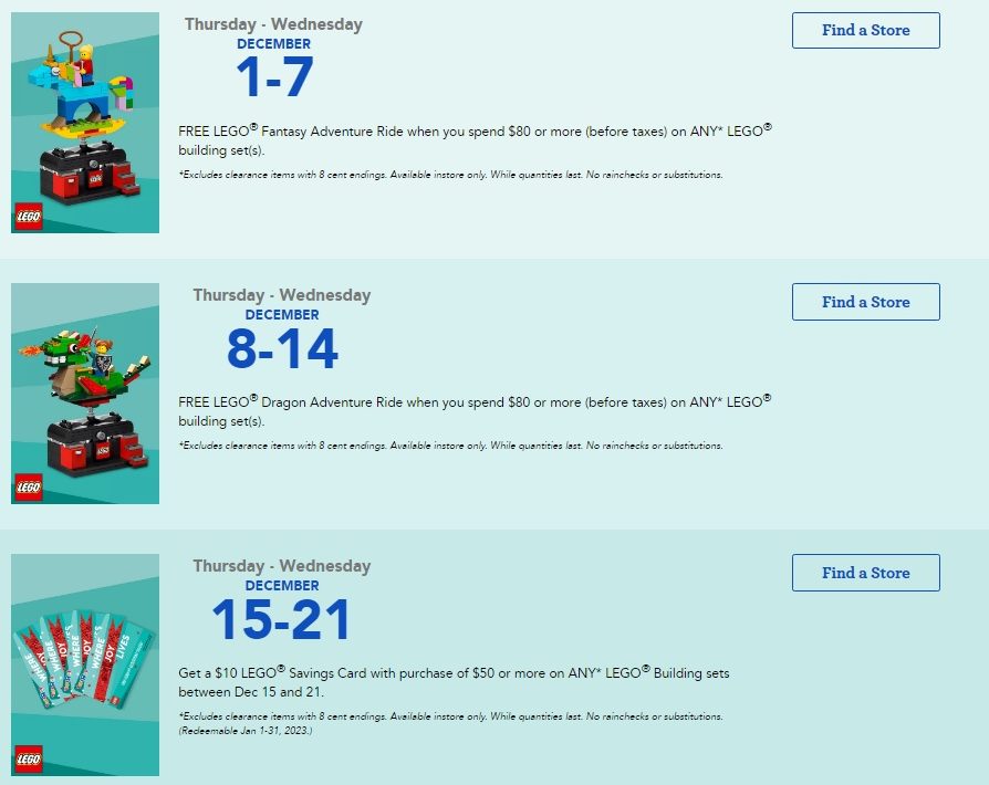 ToysRUs Canada LEGO December 2022 Promotions & GWP: Bricktober Fantasy Adventure Ride & Dragon ...