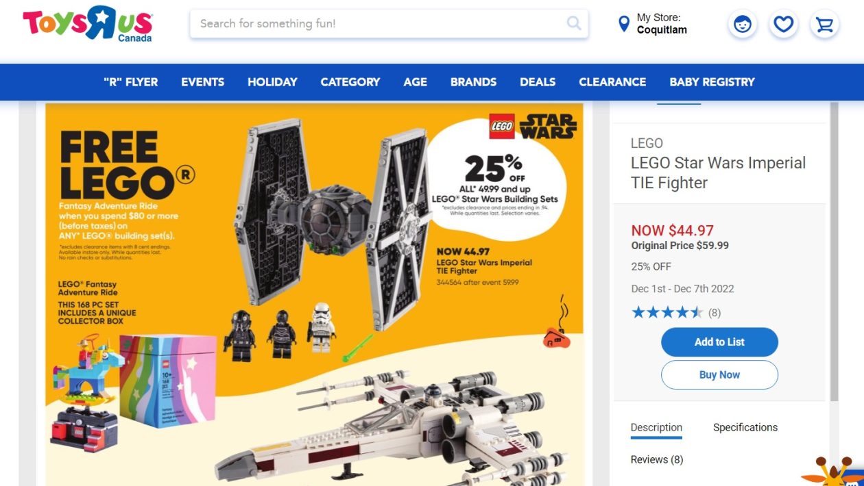 ToysRUs Canada LEGO Sale: Fantasy Adventure Ride Bricktober 2022 GWP & 25% off $49.99 & Up LEGO ...