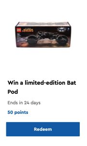 LEGO June 2023 VIP Sweepstake Raffle: DC Comics 5004590 Bat-Pod