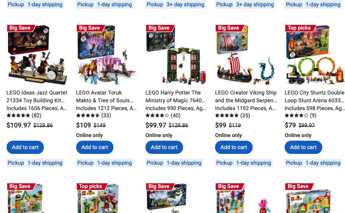 Wal-Mart Canada Further Reductions on Many LEGO Sets: Now 29-61% off (2 Days Only) - Toys N Bricks