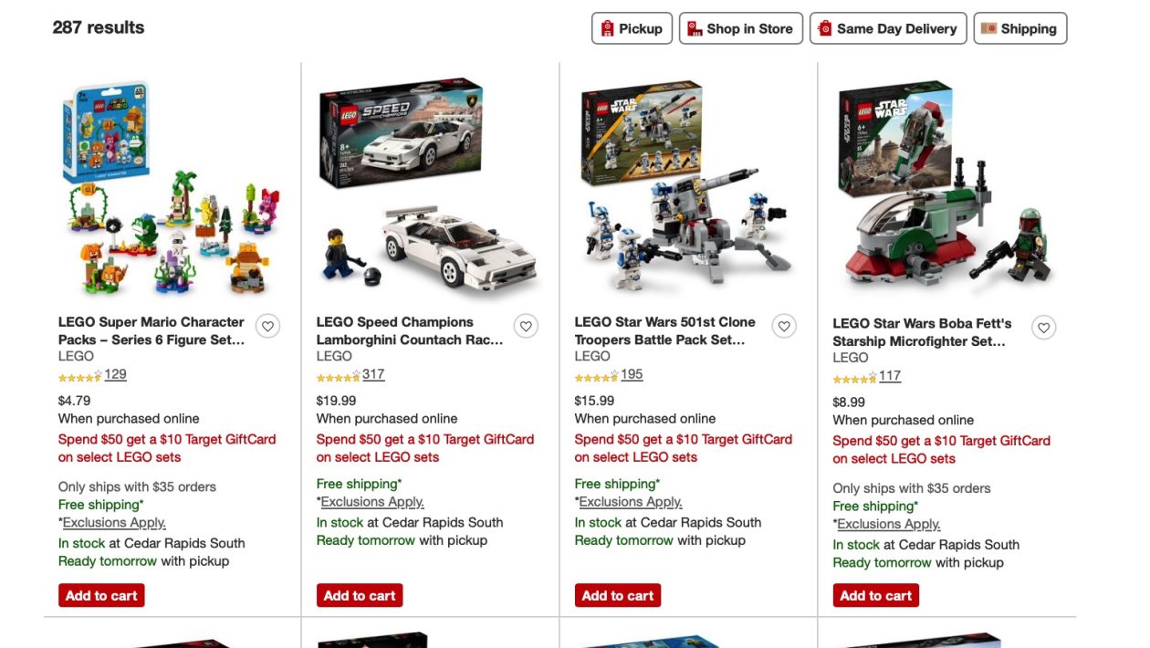 [US] Target LEGO October 2023 Promotion: Free $10 Target Gift Card w ...