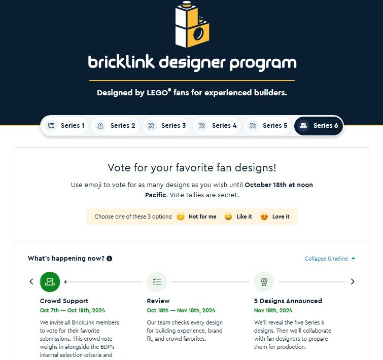 LEGO Bricklink Series 6 Designer Program Crowd Support Voting Now Open (Choose from 300 ...