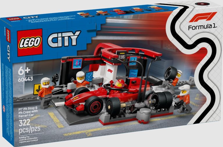 LEGO City 60443 Formula 1 F1 Pit Stop & Pit Crew with Ferrari Car ...