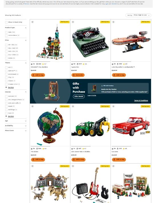 LEGO Retiring Soon & Last Chance LEGO Sets List Updated for November ...