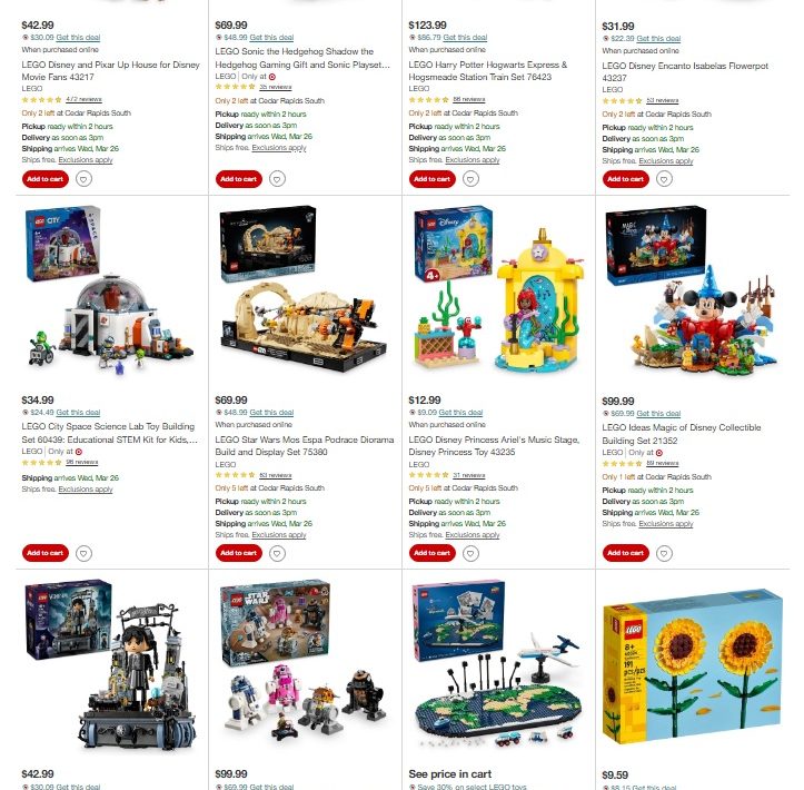 Target US Circle Week LEGO Deals: March 23-29, 2025 (64 LEGO Sets Discounted) - Toys N Bricks
