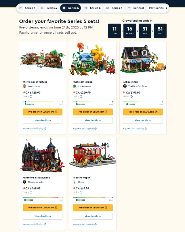 All Five LEGO Bricklink Designer Program Series 5 Pre-Order Sets Still ...