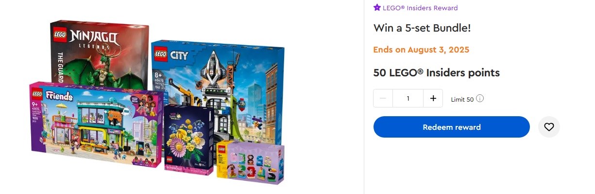 LEGO Insiders Rewards Sweepstakes Summer 2025 - Masters Academy Trip ...