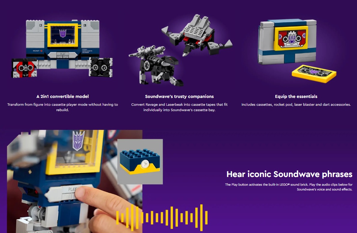 LEGO Soundwave Transformers Set 2025 - Canada/US Pricing, Release Date ...