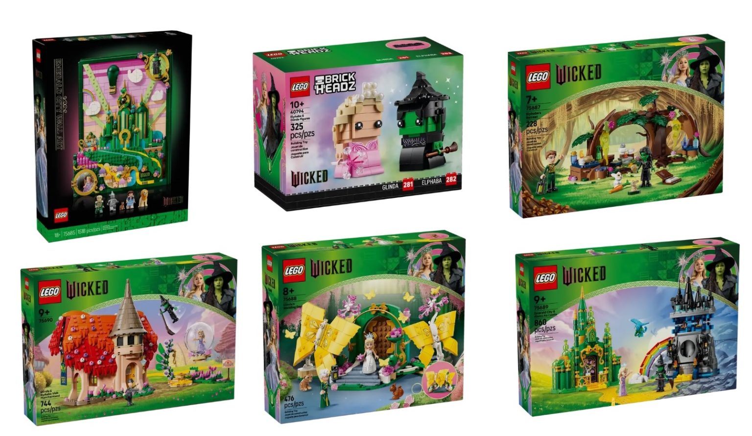 A total of seven all-new LEGO Wicked sets will be releasing in ...