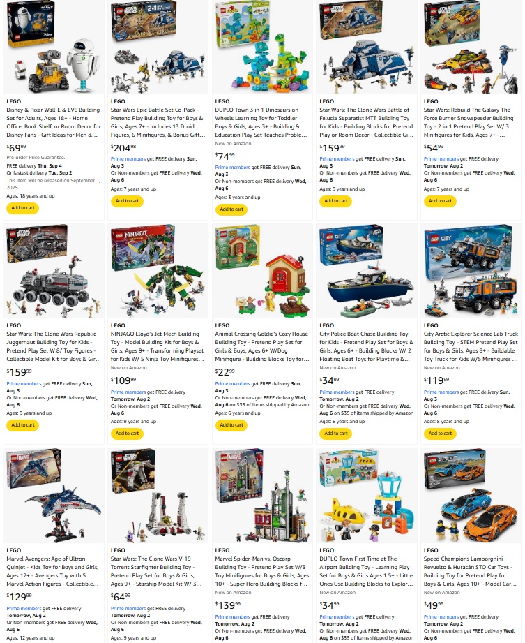 For the Amazon LEGO 2025 Deals, check it out right here: Amazon.com US | Amazon.ca Canada ...