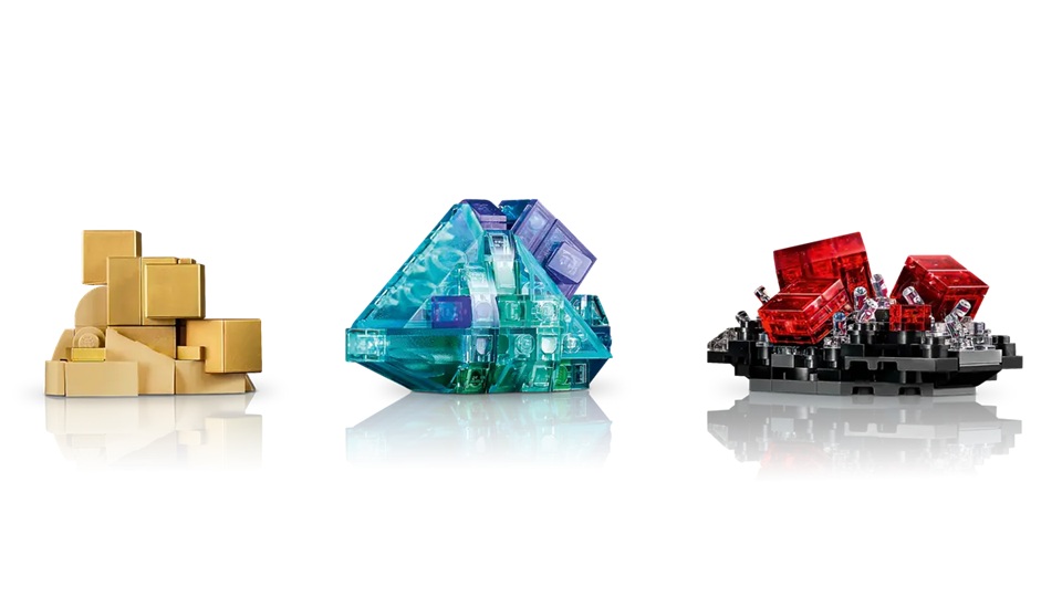 LEGO IDEAS Minerals Display 2025 set has 880 pieces and is recommended for those that are aged 18+.