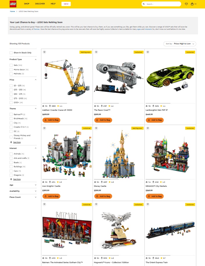 LEGO Shop at Home ( USA | Canada | UK | Australia ) has recently ...