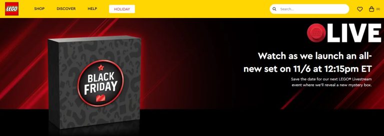 LEGO November 2025 Black Friday Livestream Mystery Set Logo Banner