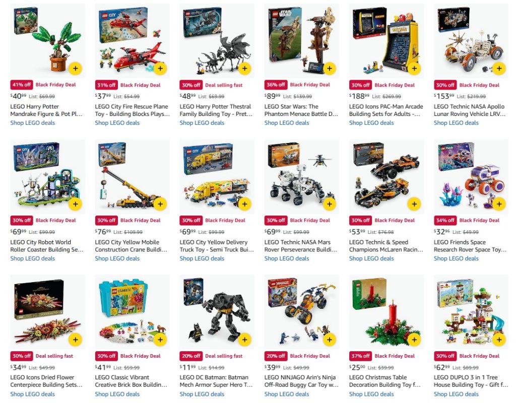 There are two Amazon LEGO Black Friday 2025 deals list and you can see ...