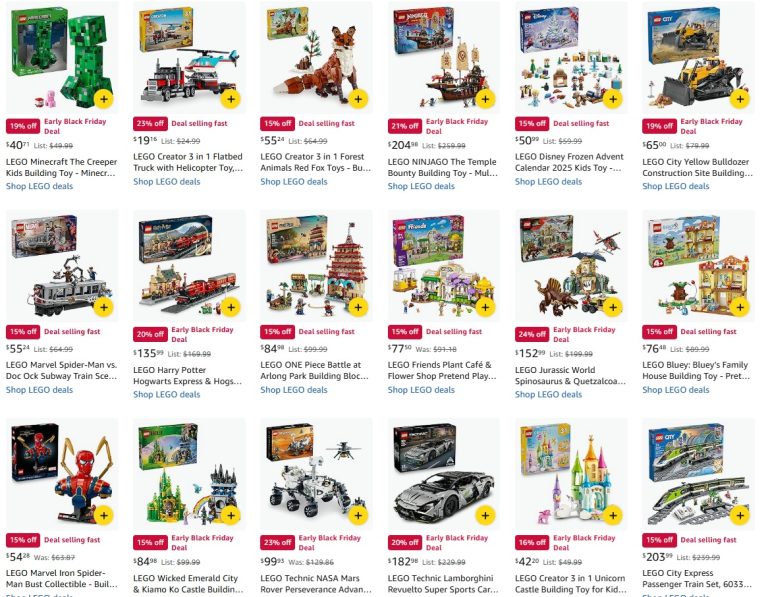 LEGO Early Black Friday Deals 2025 Amazon Canada List November 19, 2025