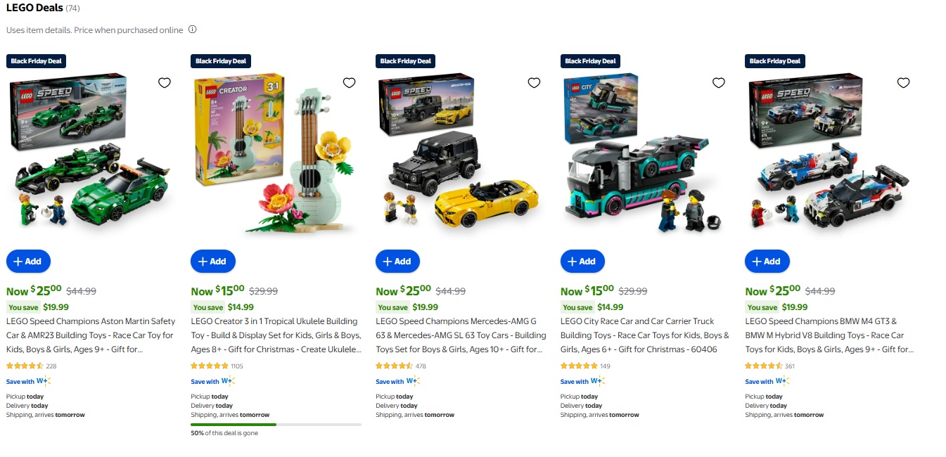 Walmart US is now offering their 2025 LEGO Early Pre-Black Friday Deals ...