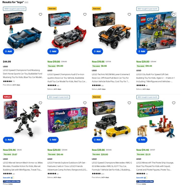 Wal-Mart Canada LEGO December 2025 Sales & Deals
